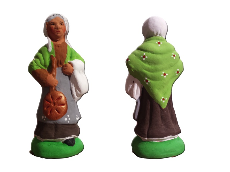 santon femme à la bassinoire - SANTONS de provence PEYRON CAMPAGNA